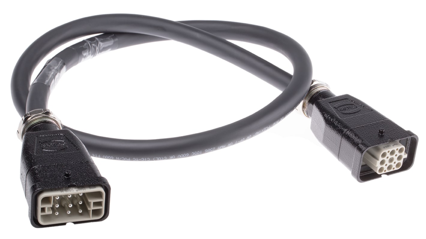 20871453001100 | Harting Cable Assembly, 8 Way, 12A, Female to Male ...