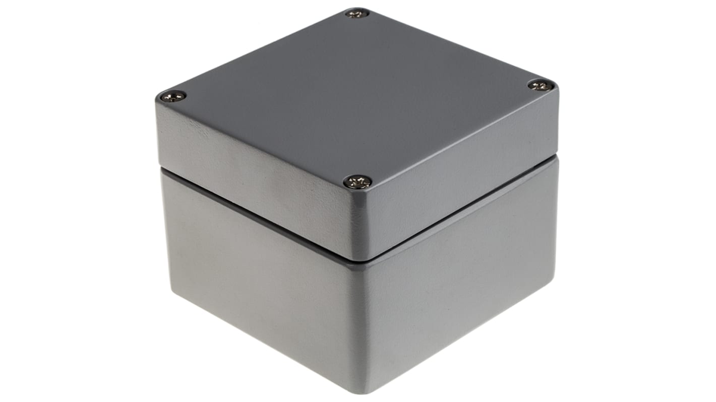 RS PRO Grey Aluminium Enclosure, IP65, IP66, IP67, IP68, Grey Lid, 91 x ...
