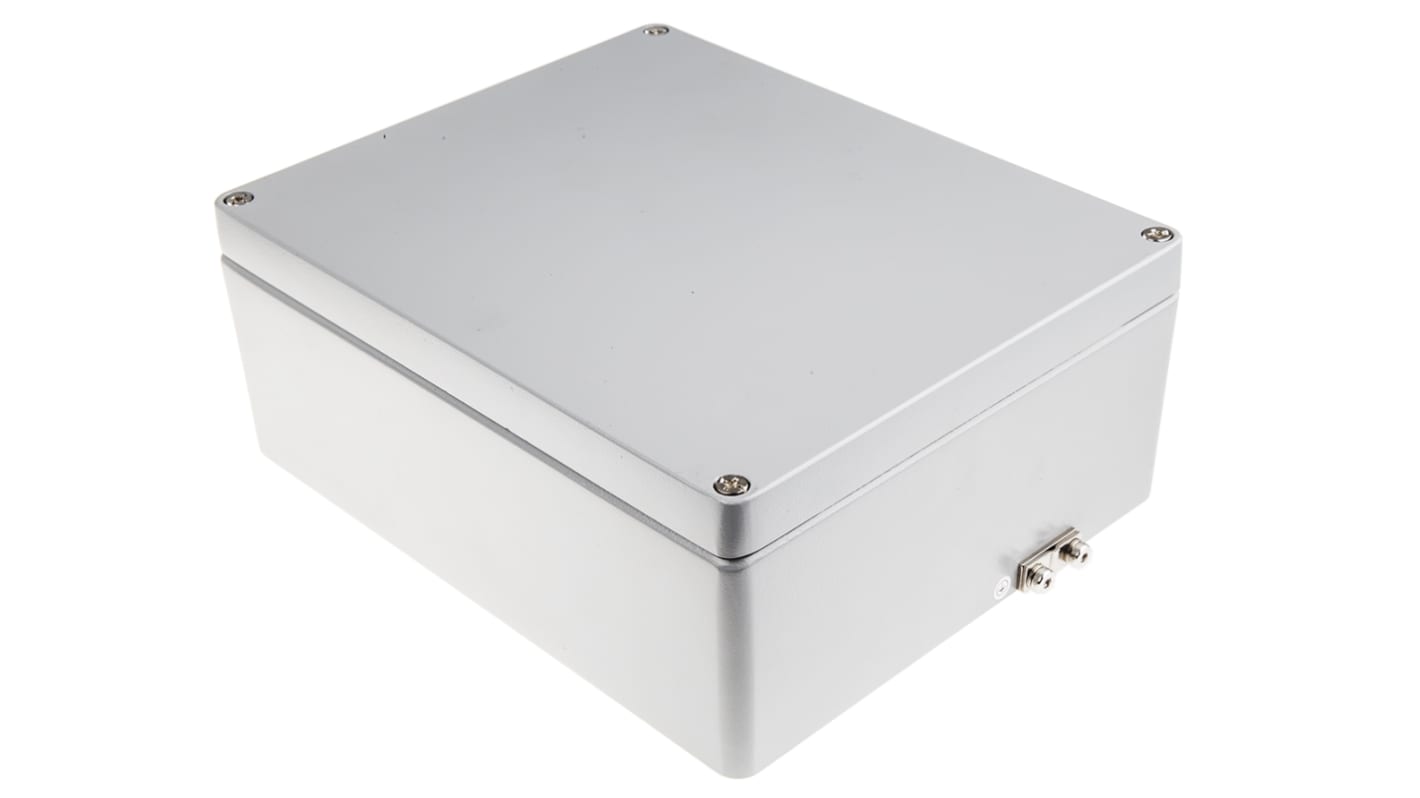 RS PRO Aluminium Enclosure, IP65, IP66, IP67, IP68, Grey Lid, 110 x 280 ...