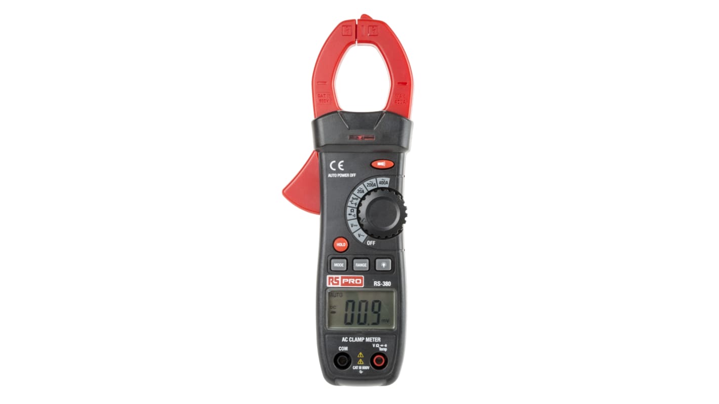 RS PRO RS380 Clamp Meter, Max Current 400A ac CAT III 600 V With UKAS ...