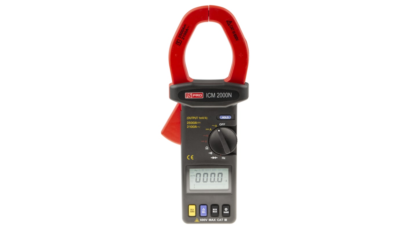 RS PRO ICM2000N Clamp Meter, 2500A dc, Max Current 2100A ac CAT III 600 ...