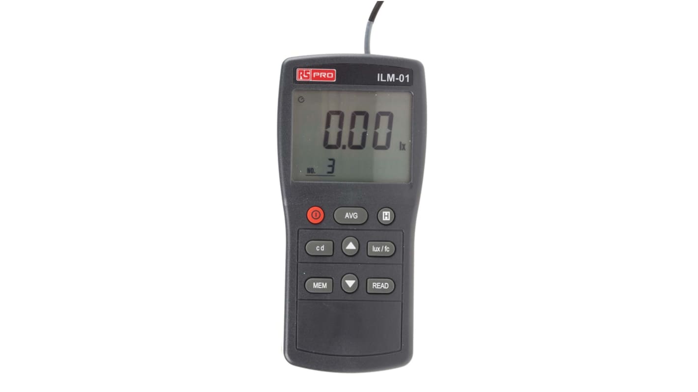 RS PRO ILM01 Light Meter, 0.01lx to , ±3 % ± 5 Digit, With RS ...