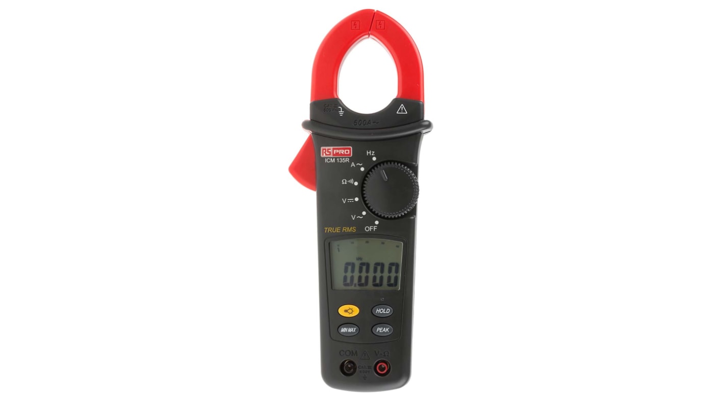 RS PRO ICM135R Clamp Meter, Max Current 600A ac CAT III 600 V With RS ...