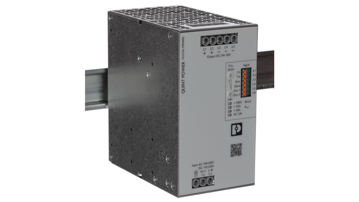 2904602 | Phoenix Contact QUINT POWER Switched Mode DIN Rail Power ...