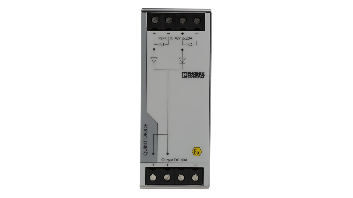 2907720 | Phoenix Contact DIN Rail Diode Module, QUINT4-DIODE/48DC/2X20 ...