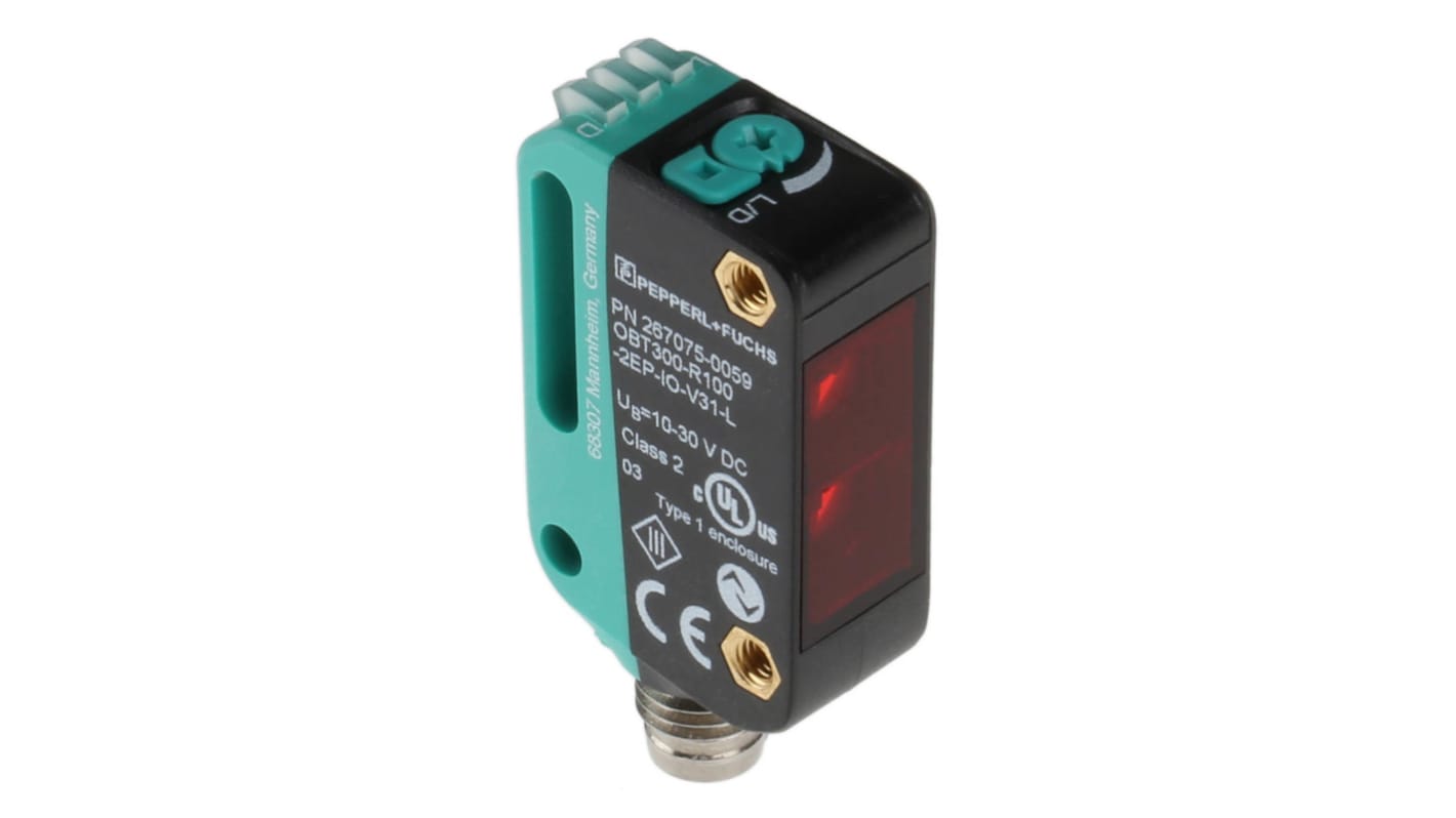 OBT300-R100-2EP-IO-V31-L | Pepperl + Fuchs Background Suppression Photoelectric Sensor, Block ...
