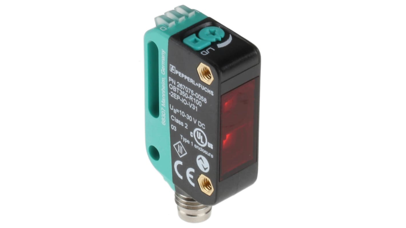OBT350-R100-2EP-IO-V31 | Pepperl + Fuchs Background Suppression Photoelectric Sensor, Block ...