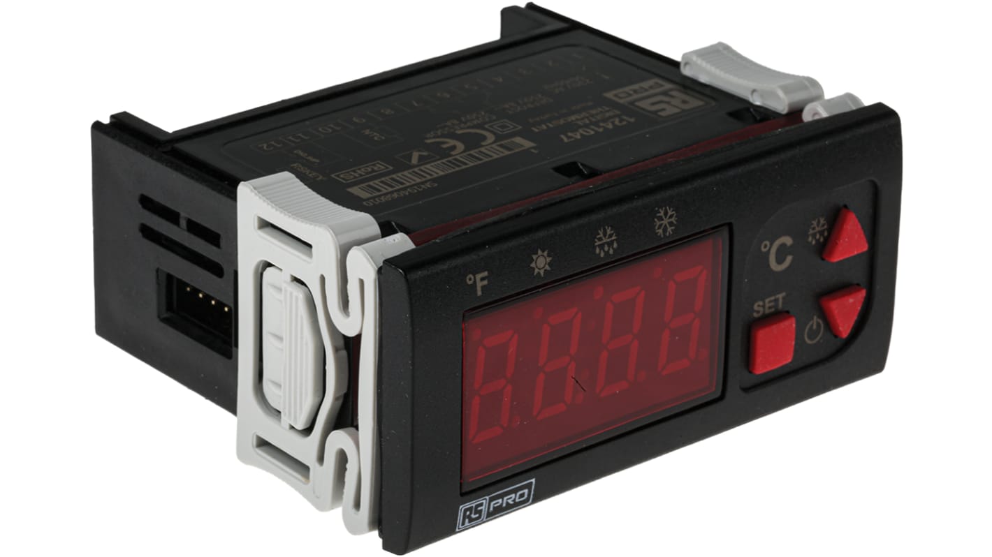 RS PRO Panel Mount On/Off Temperature Controller, 77 x 35mm 1 Input, 2 ...