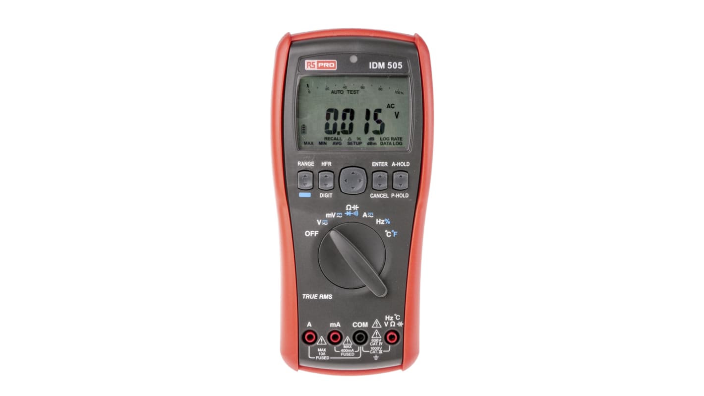 RS PRO IDM505 Handheld Digital Multimeter, True RMS, 10A ac Max, 10A dc ...