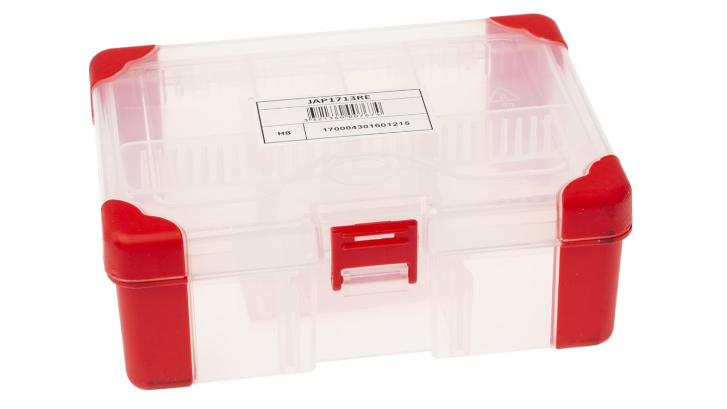 RS PRO 10 Cell Transparent Red Polypropylene, Adjustable Compartment ...