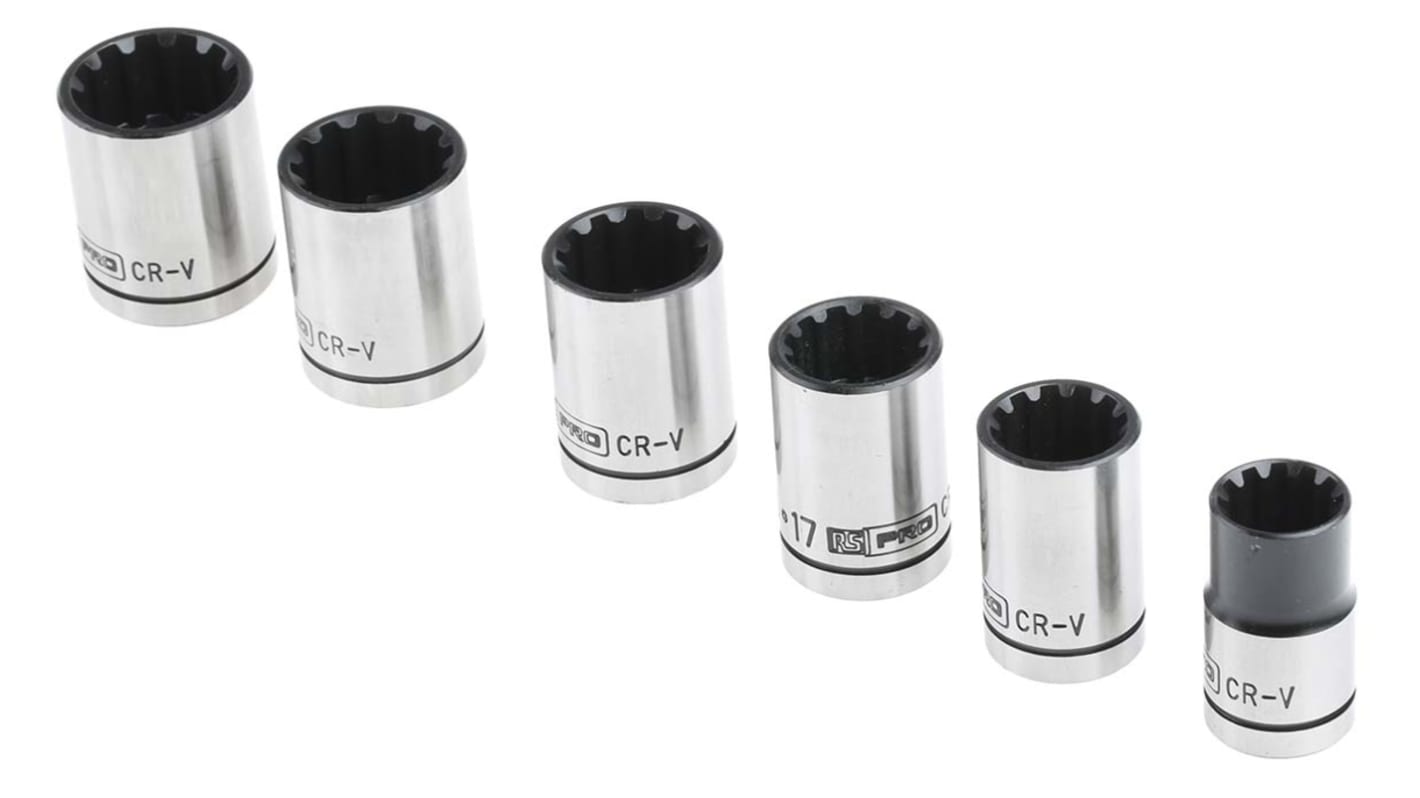 RS PRO 6-Piece Imperial 1/2 in Standard Socket Set , 12 point | RS