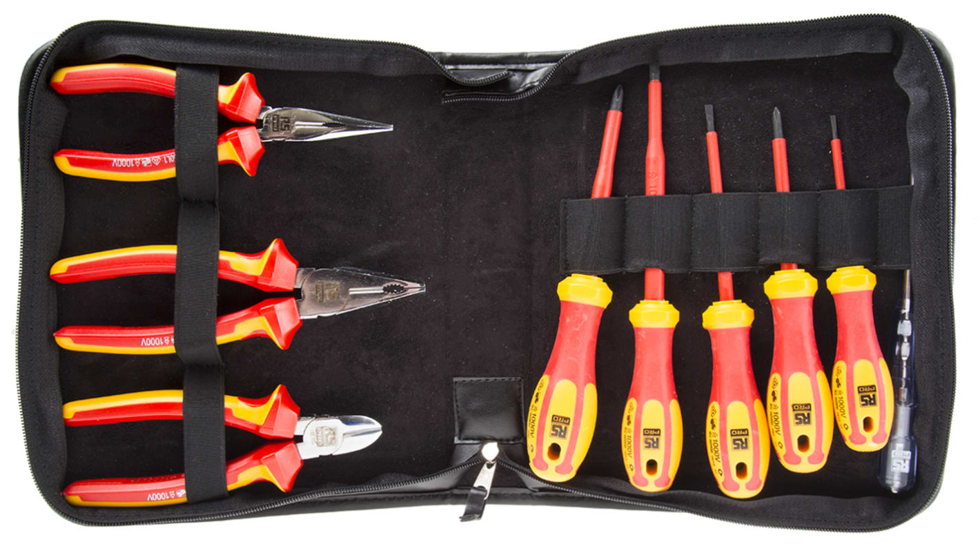 RS PRO 9 Piece Tool Kit, VDE Approved | RS