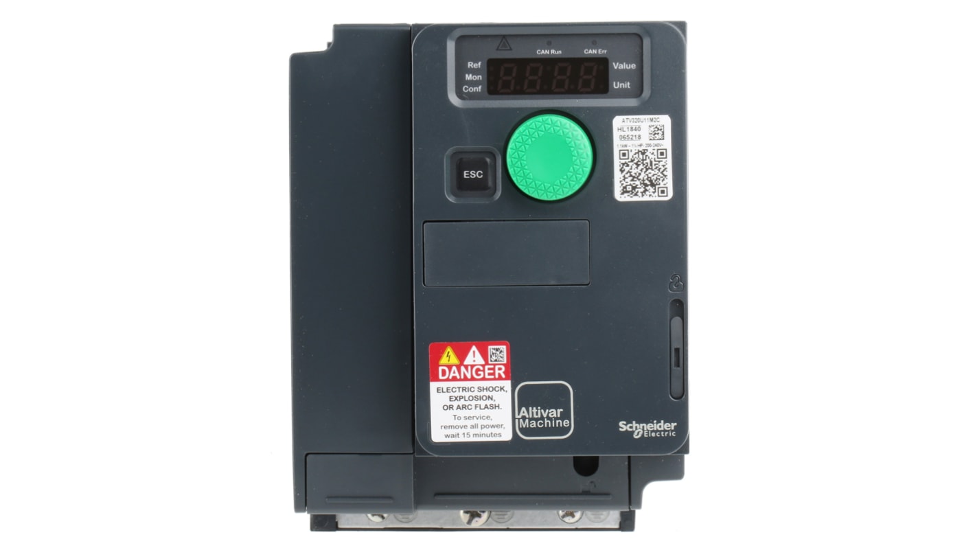 Schneider Electric 可変速ドライブ ATV320, 230 V ac 1.1 kW ATV320U11M2C 非同期モータ ...