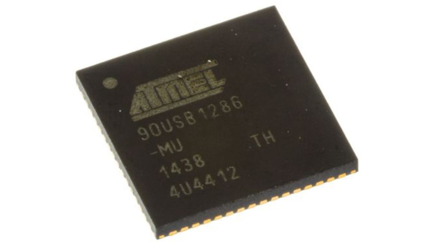 Microchip AT90USB1286-MU, 8bit AVR Microcontroller, AT90, 16MHz, 128 kB Flash, 64-Pin QFN | RS
