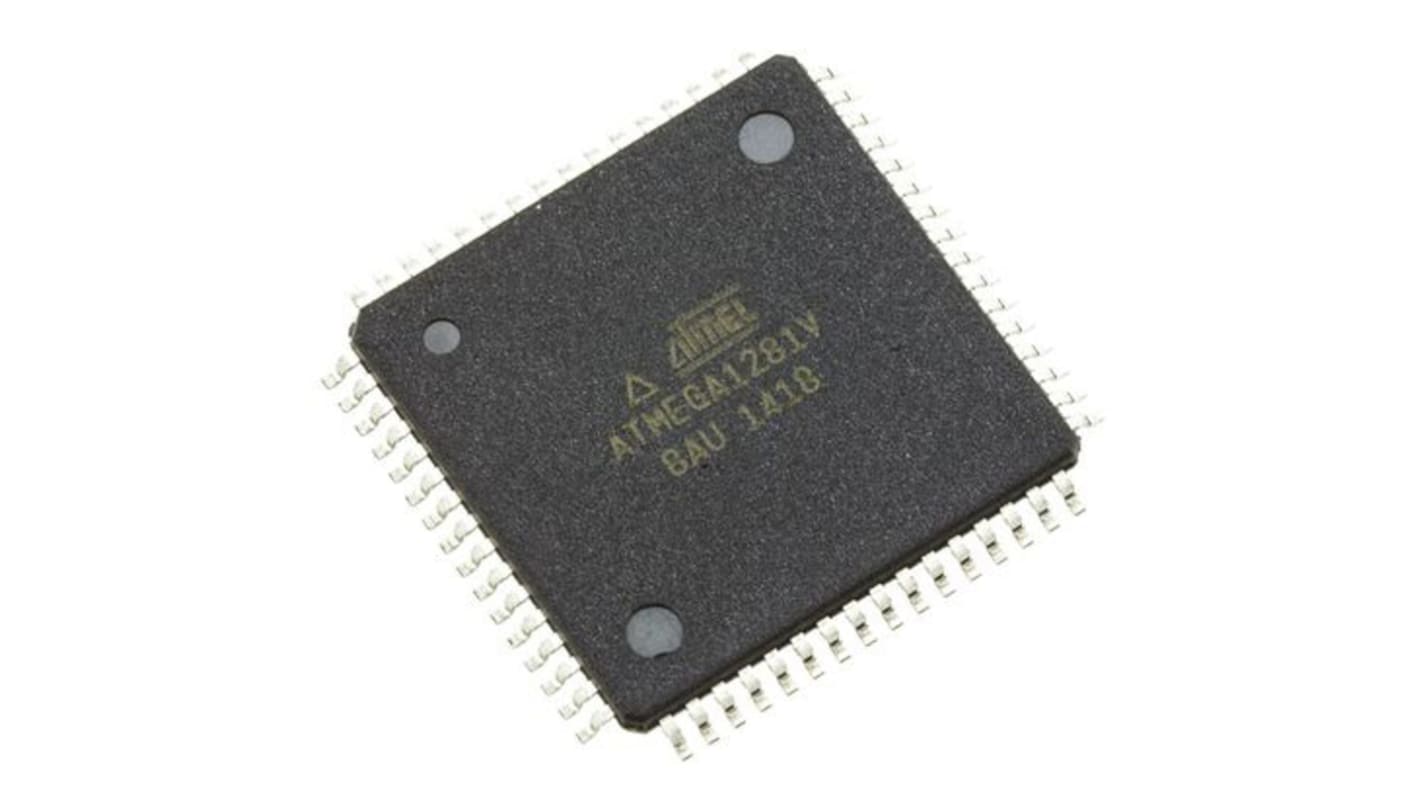 Microchip ATMEGA1281V-8AU, 8bit AVR Microcontroller, ATmega, 8MHz, 128 kB Flash, 64-Pin TQFP | RS