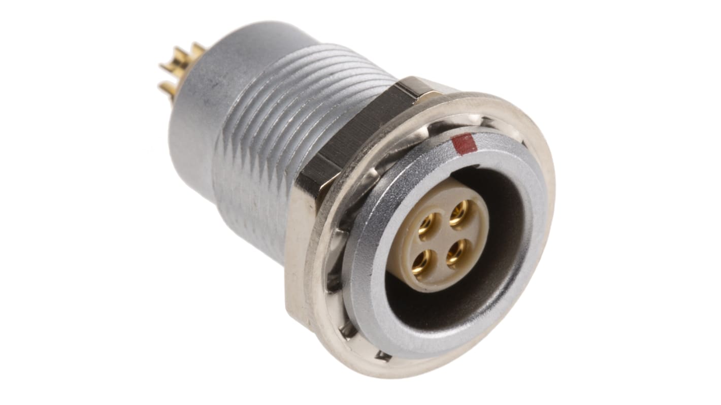 EGG.0B.304.CLL | Lemo Circular Connector, 4 Contacts, Panel Mount ...