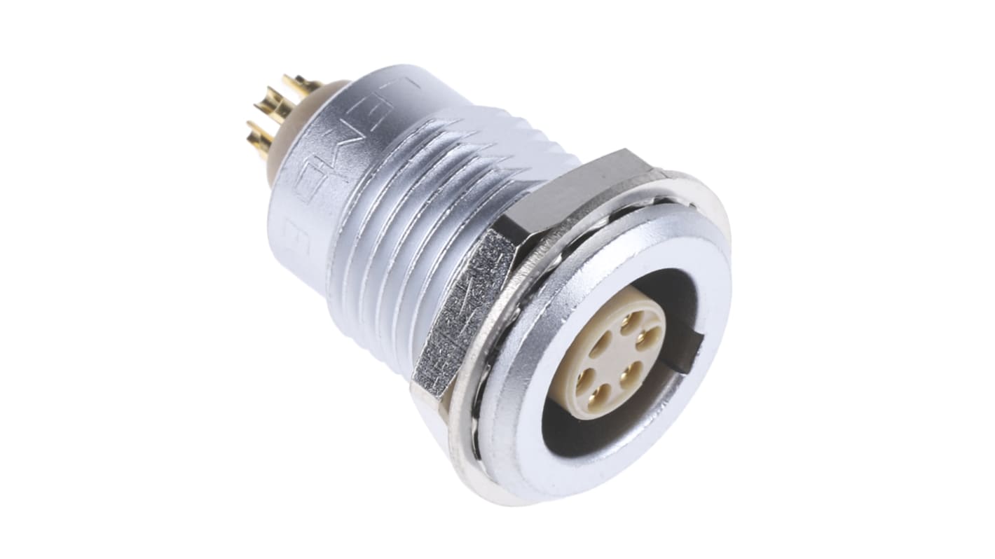 EGG.1B.306.CLL | Lemo Circular Connector, 6 Contacts, Panel Mount ...