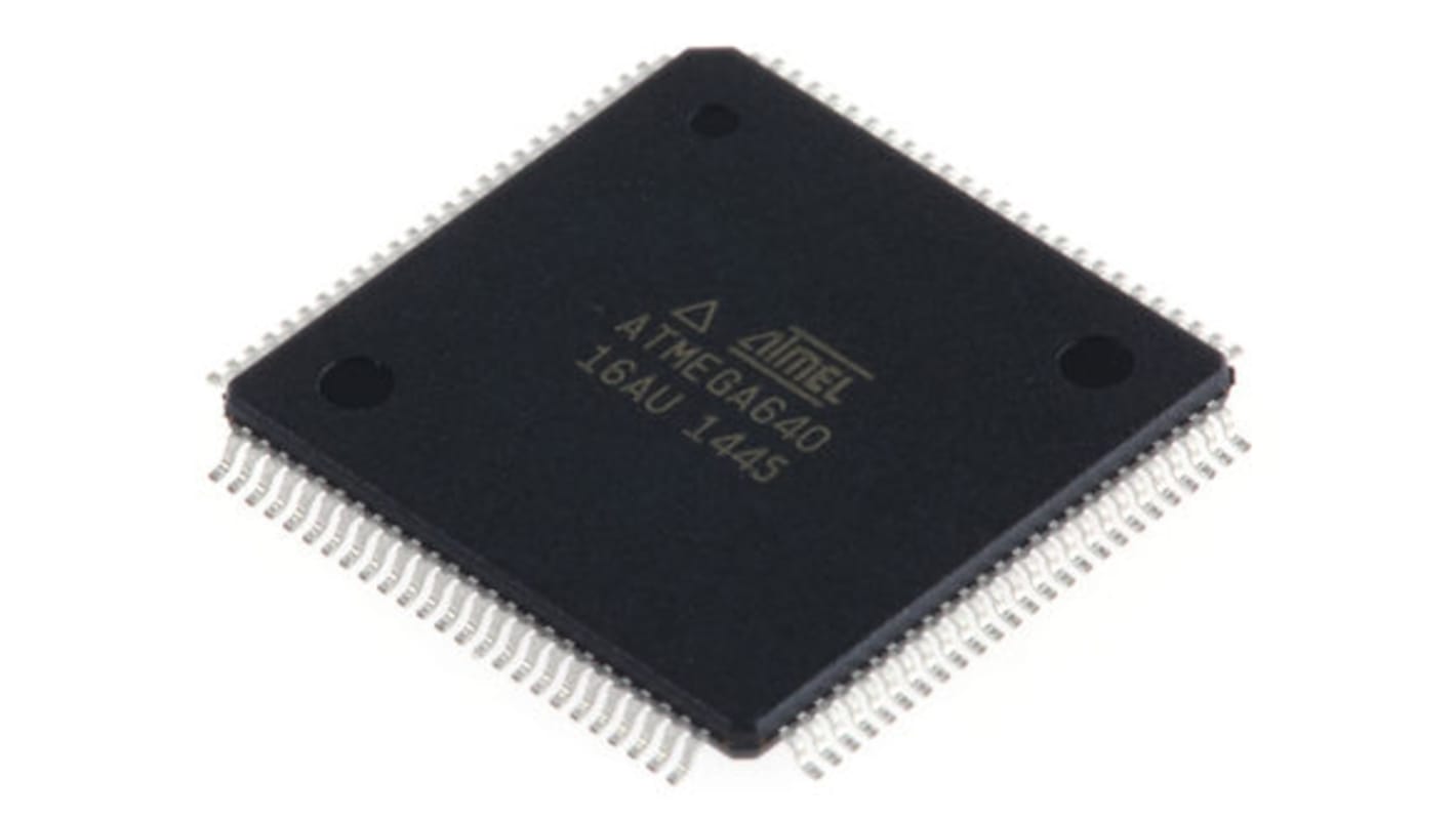 Microchip ATMEGA640-16AU, 8bit AVR Microcontroller, ATmega, 16MHz, 64 kB Flash, 100-Pin TQFP | RS