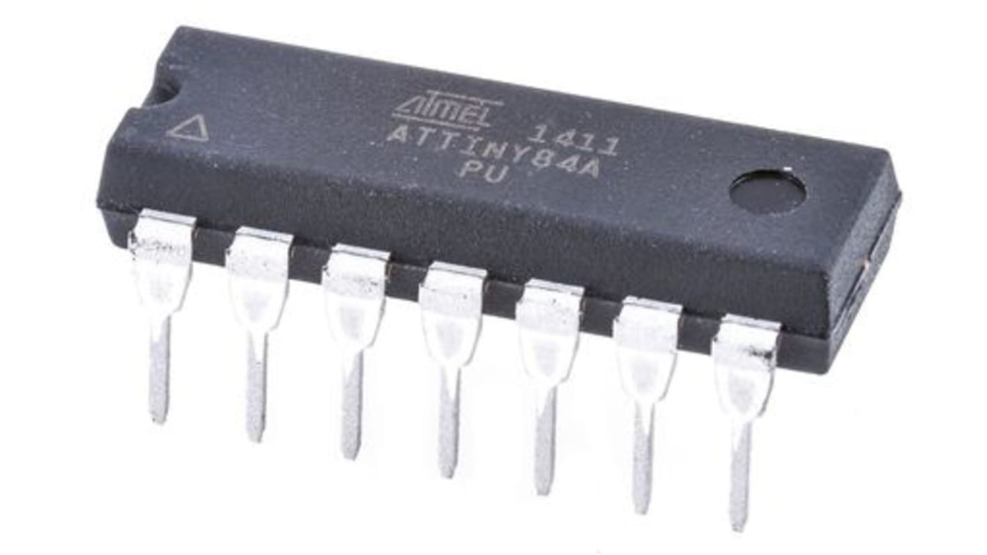Microchip ATTINY84A-PU, 8bit AVR Microcontroller, ATtiny84, 20MHz, 8 kB ...