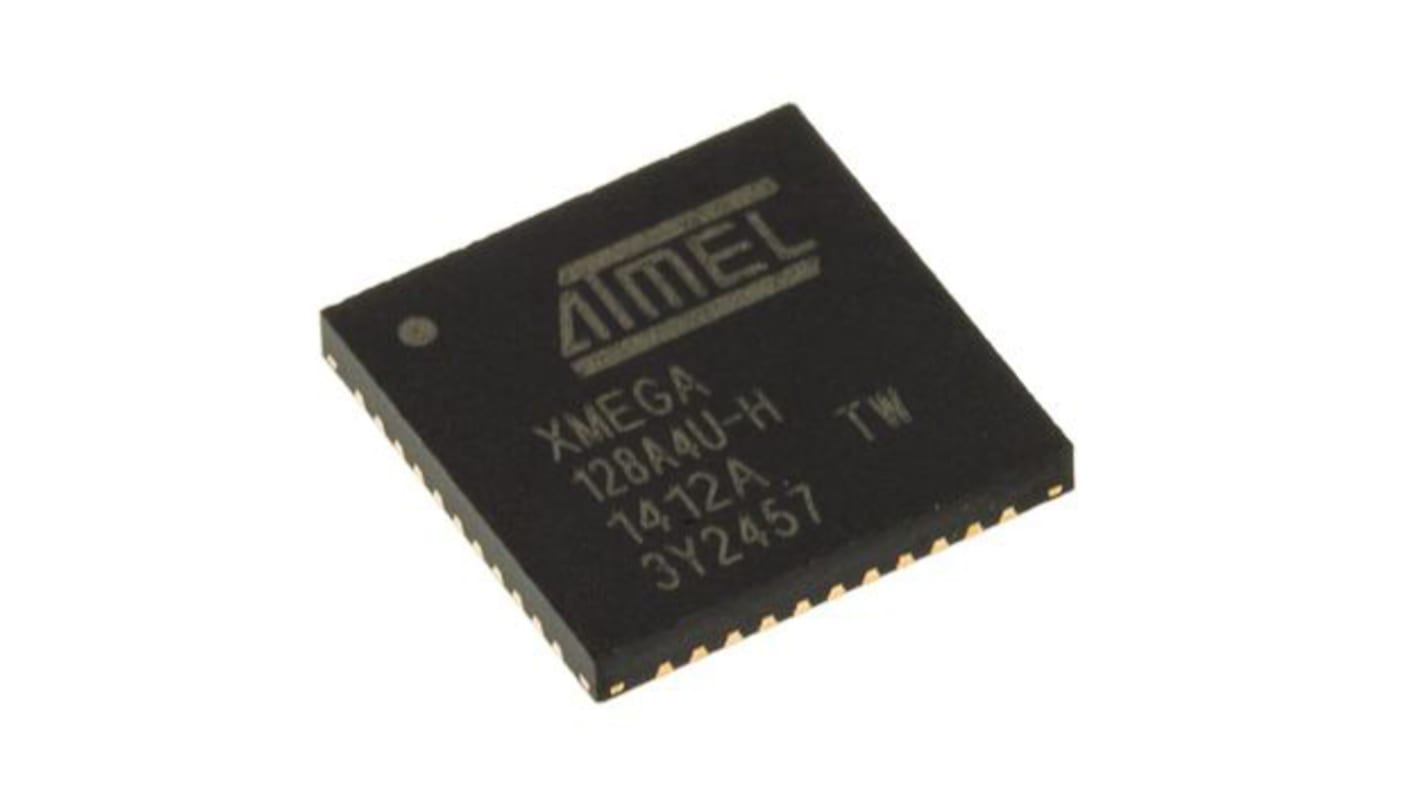 Microchip ATXMEGA128A4U-MH, 8bit AVR Microcontroller, AVR XMEGA, 32MHz, 128 + 8 kB Flash, 44-Pin ...