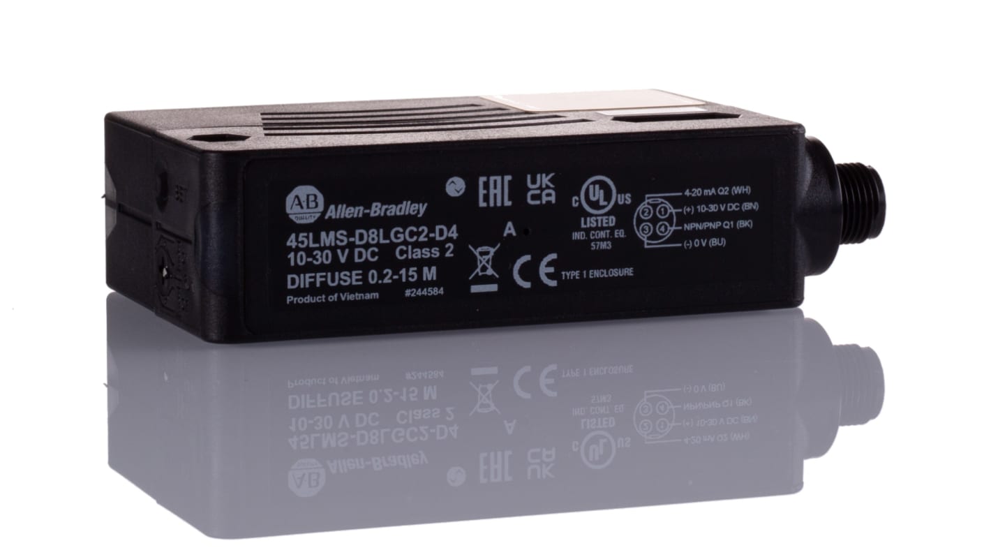 45LMS-D8LGC2-D4 | Fotocélula rectangular Allen Bradley, Sistema Difuso ...