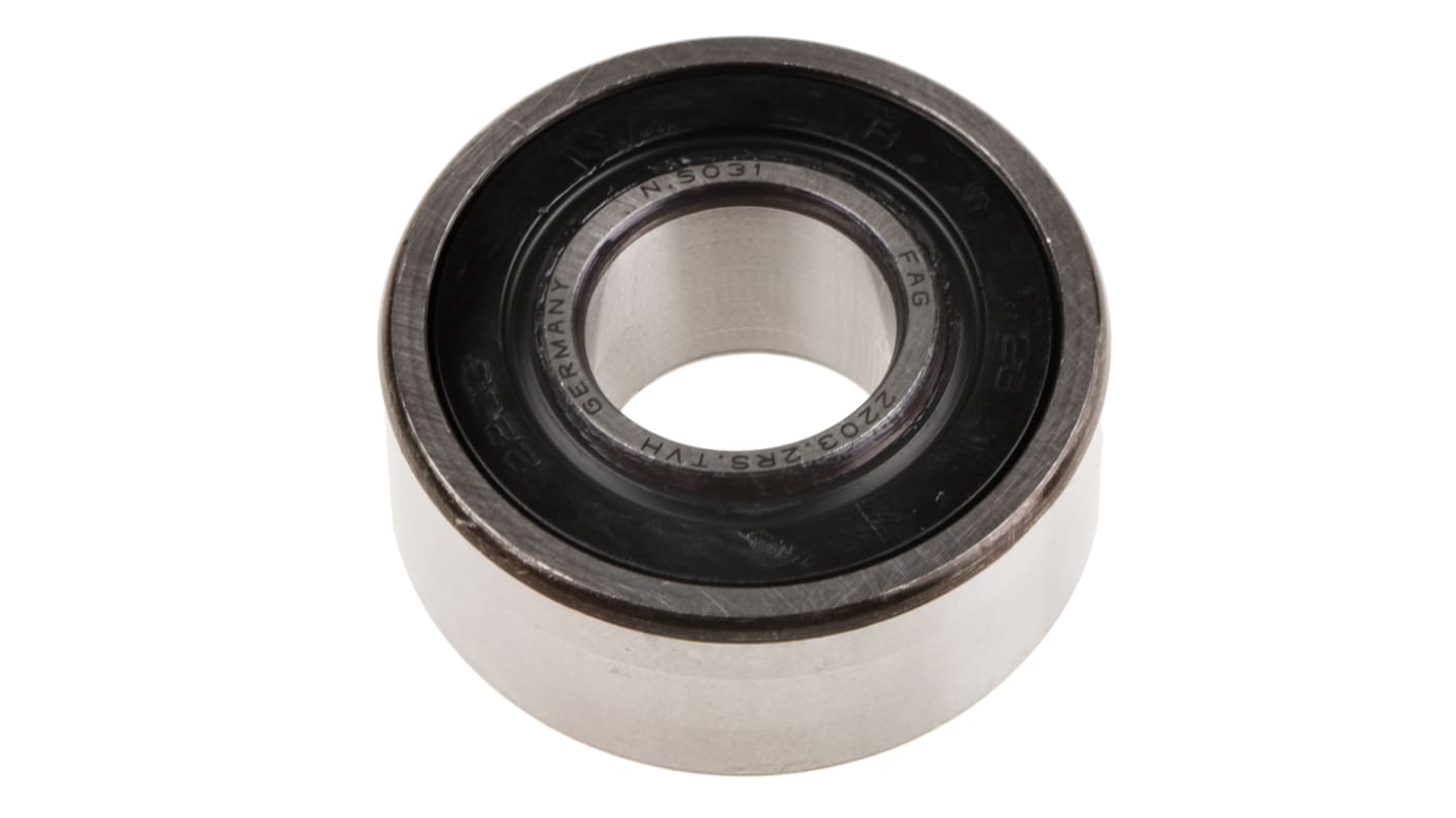 FAG 2203-2RS-TVH Self Aligning Ball Bearing- Both Sides Sealed 17mm I.D ...