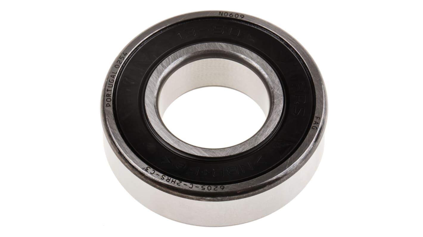 FAG 6205-C-2HRS-C3 Single Row Deep Groove Ball Bearing- Both Sides Sealed 25mm I.D, 52mm O.D | RS