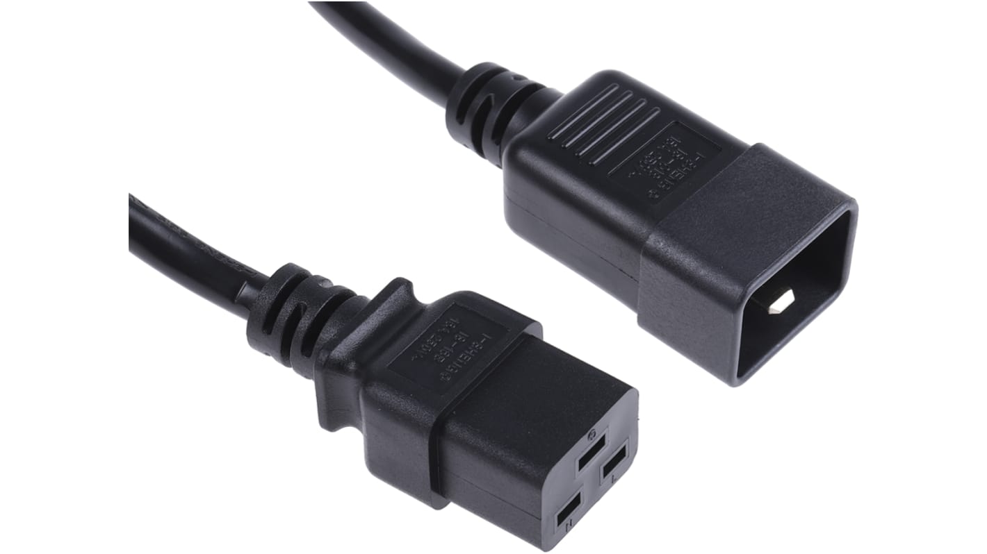 RS PRO IEC C19 Socket to IEC C20 Plug Power Cord, 5m | RS