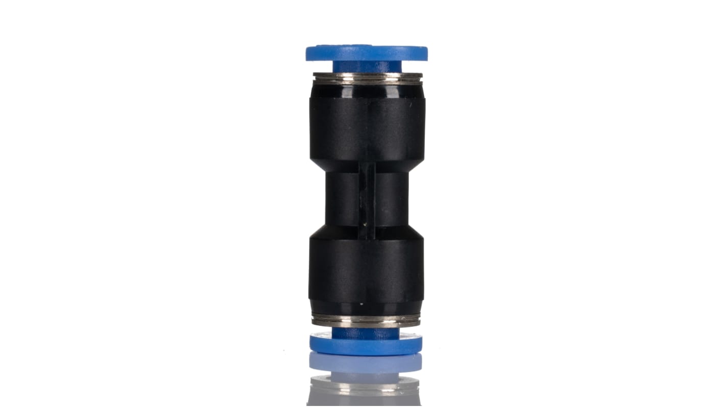RS PRO Straight Tube-to-Tube Adaptor, Push In 6 mm to Push In 8 mm ...