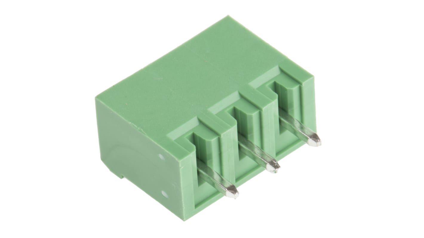 RS PRO 5mm Pitch 3 Way Pluggable Terminal Block, Header, Through Hole ...