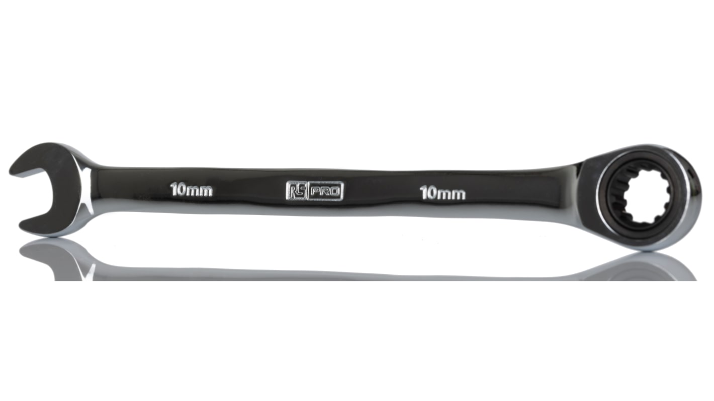 RS PRO Combination Ratchet Spanner, 10mm, Metric, Double Ended | RS