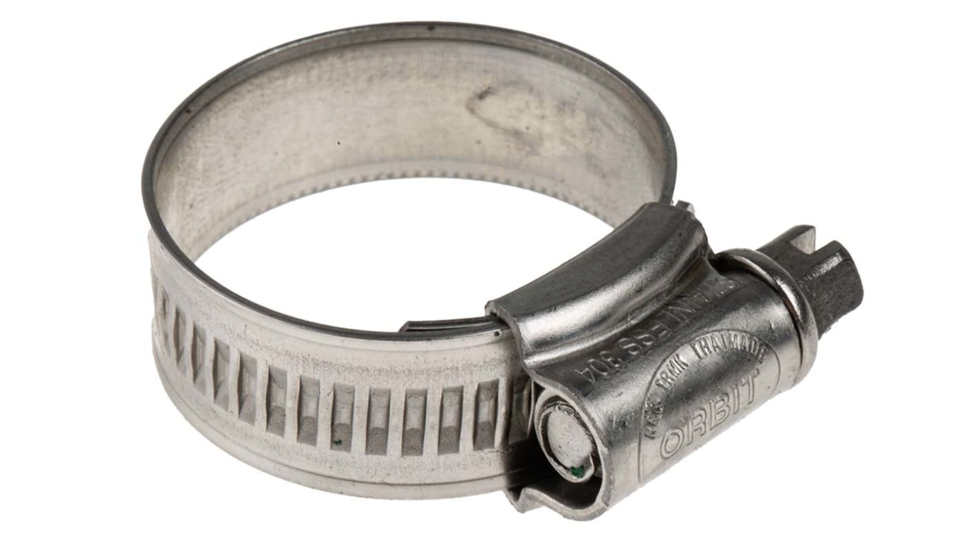 RS PRO Stainless Steel Hex Screw Worm Drive, 12mm Band Width, 22 → 30mm ...