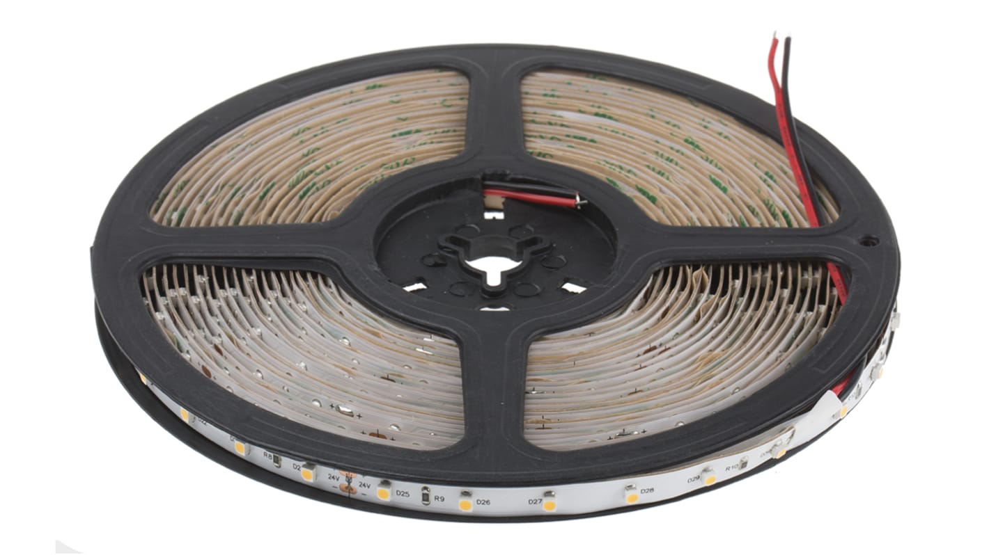 RS PRO 24V White LED Strip Light, 2700 → 3200K Colour Temp, 10m Length | RS