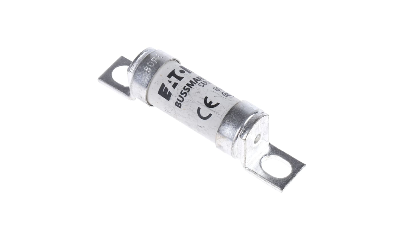 80FE | Eaton 80A British Standard Fuse, FE, 660V ac, 63.5mm | RS