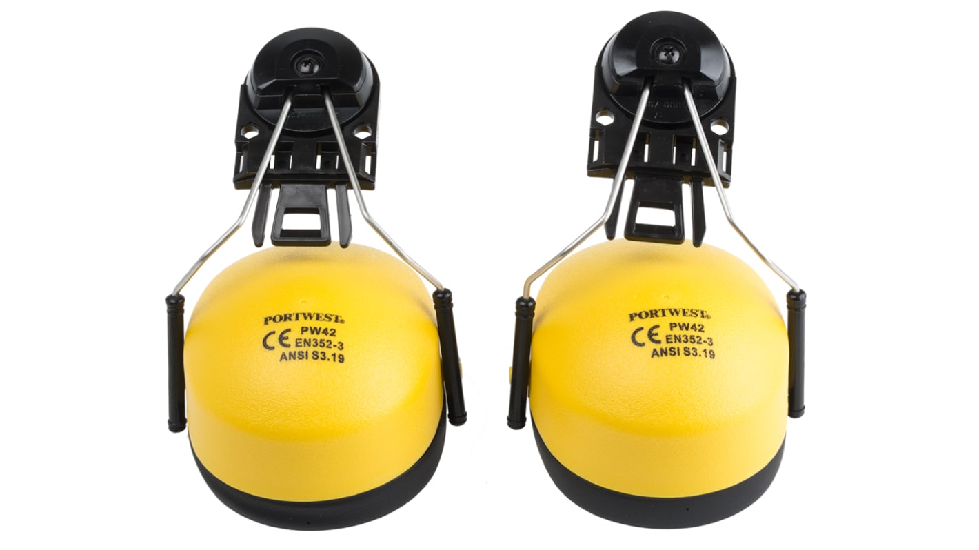 RS PRO Ear Defender with Helmet Attachment, 26dB, Yellow | RS