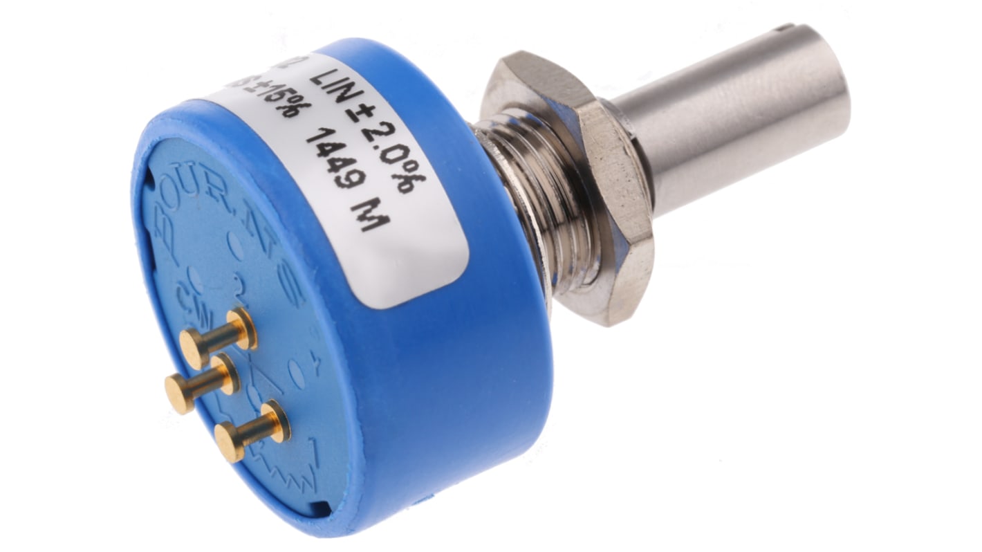 Bourns 2kΩ Rotary Potentiometer Continuous-Turns 1-Gang Panel Mount ...