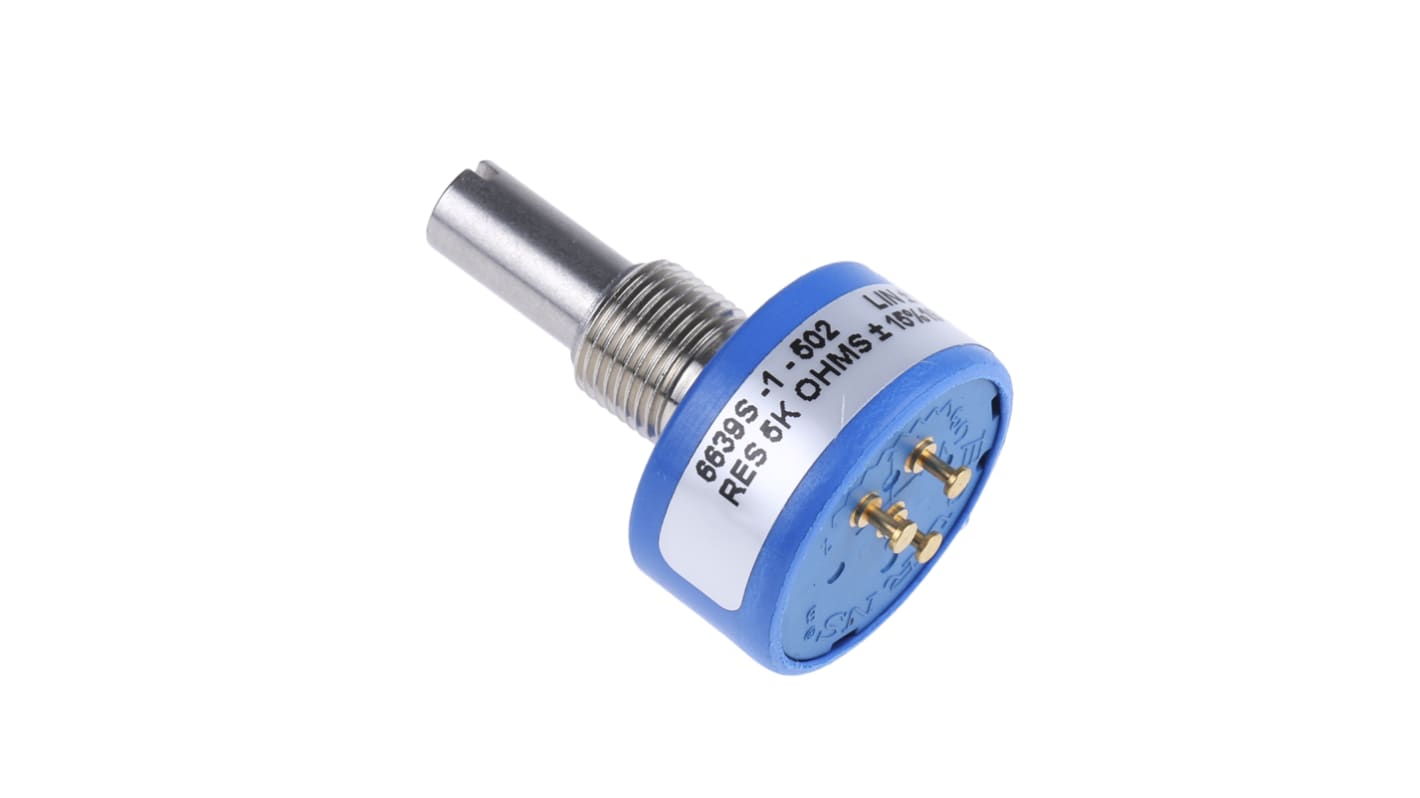 Bourns 5kΩ Rotary Potentiometer Continuous-Turns 1-Gang Panel Mount ...