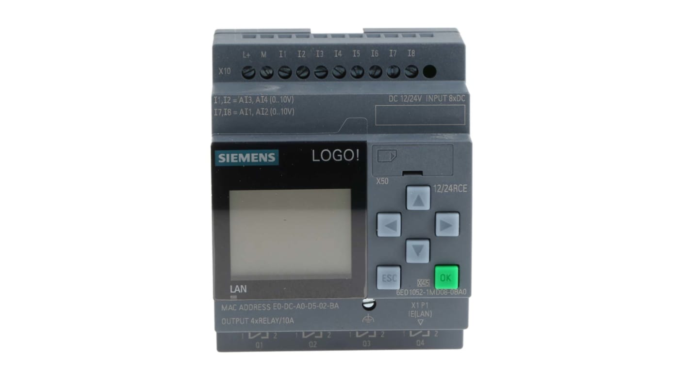 6ED1052-1MD08-0BA0 | Siemens LOGO! Series Logic Module for Use with ...