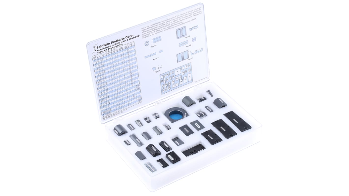 0199000005 | Fair-Rite 71 piece Ferrite Kit Includes Clips, Flat Cable ...