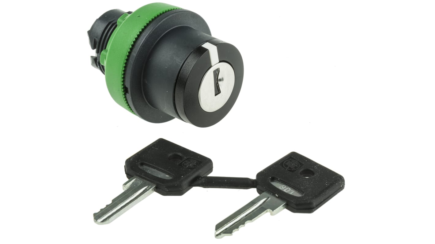 ZB5FG02D | Schneider Electric Harmony XB5 2-position Key Switch Head, Latching, 30mm Cutout | RS