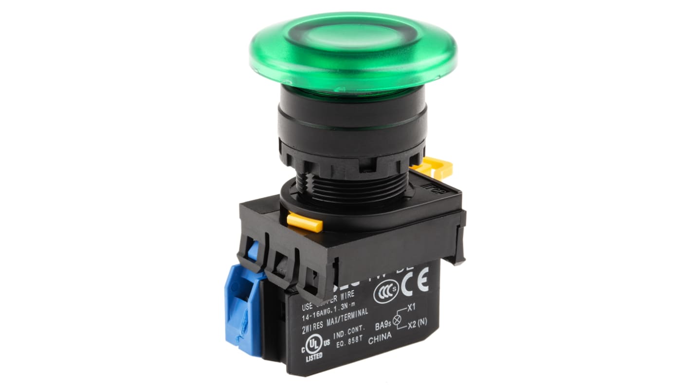YW1L-M4E10Q4G | Idec YW Series Illuminated Push Button Complete Unit ...