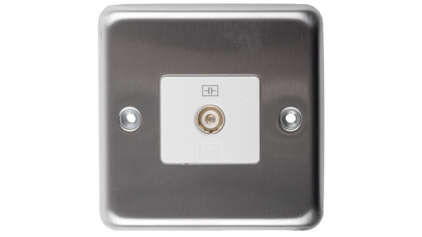 K3581BSS | TV/FM Coaxial White 1 Outlet Socket, Box Mount | RS