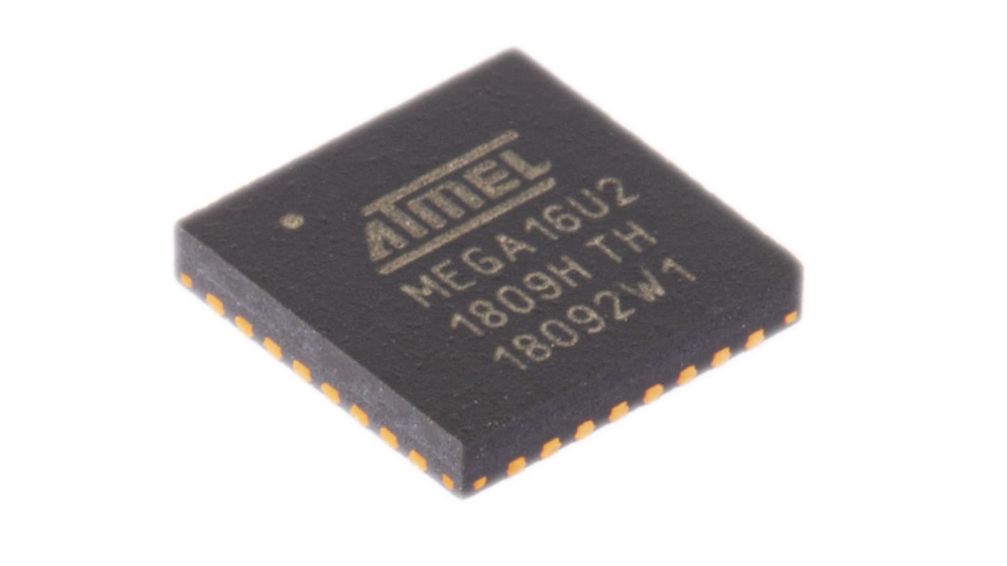 Microcontrolador Microchip ATMEGA16U2-MU, núcleo AVR de 8bit, RAM 512 Kb, 16MHZ, QFN de 32 pines ...