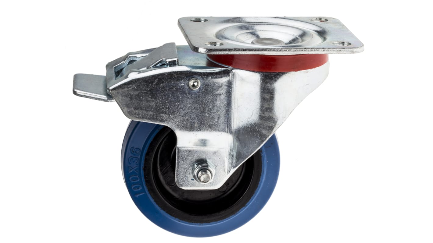 RS PRO Braked Swivel Castor Wheel, 180kg Capacity, 100mm Wheel | RS