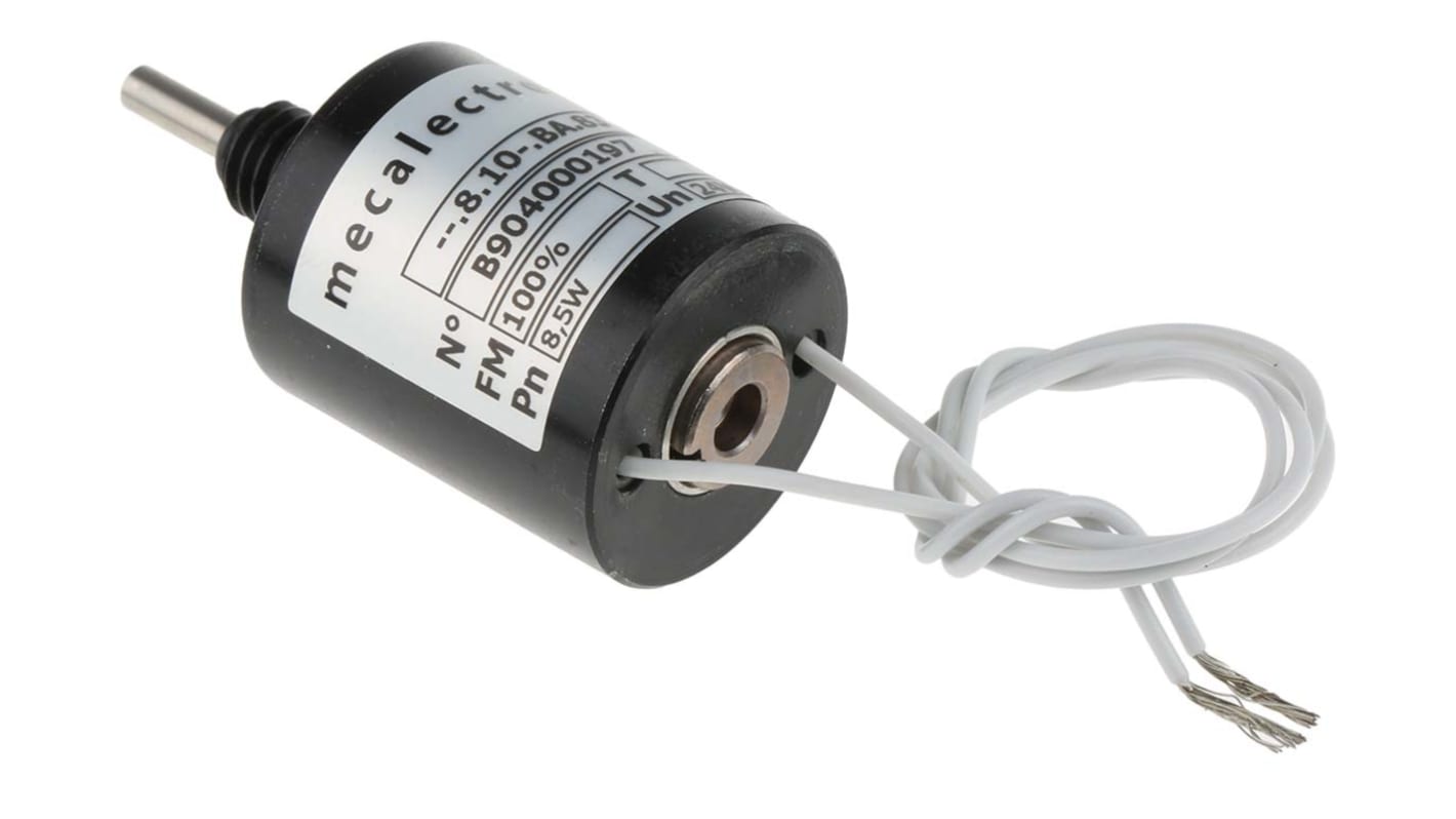 810BA83 | Mecalectro Linear Solenoid, 24 V dc, 18 → 80N | RS