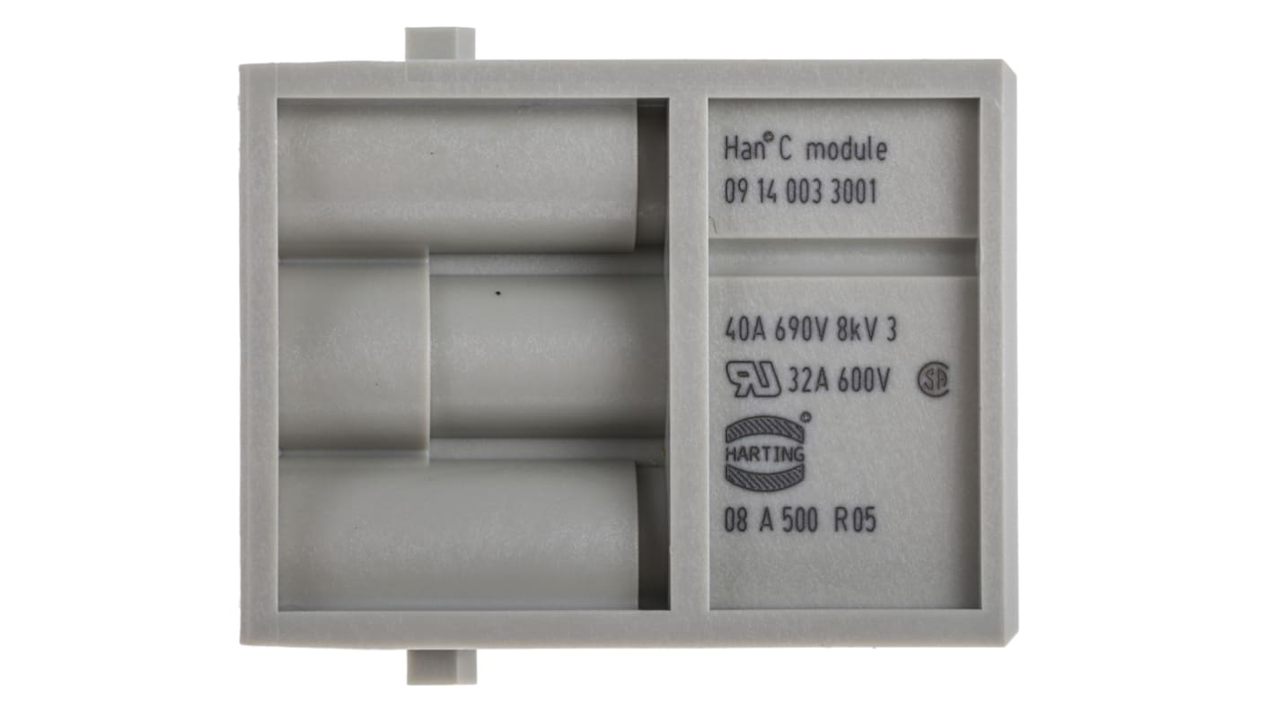 09140033001 | HARTING Heavy Duty Power Connector Module, 40A, Male, Han ...