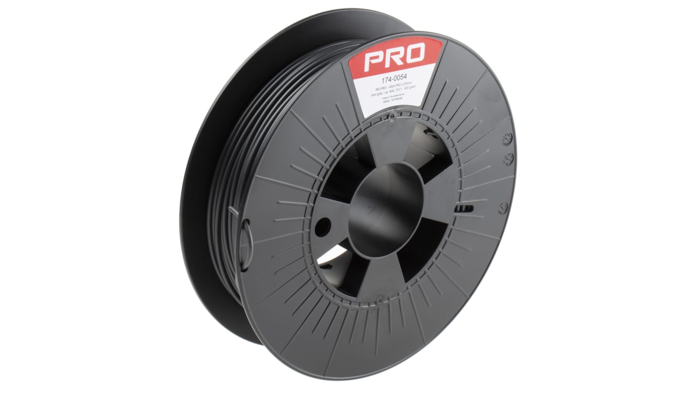 Filamento para impresora 3D FDM, ASA, 2.85mm, Gris, 500g RS PRO | RS