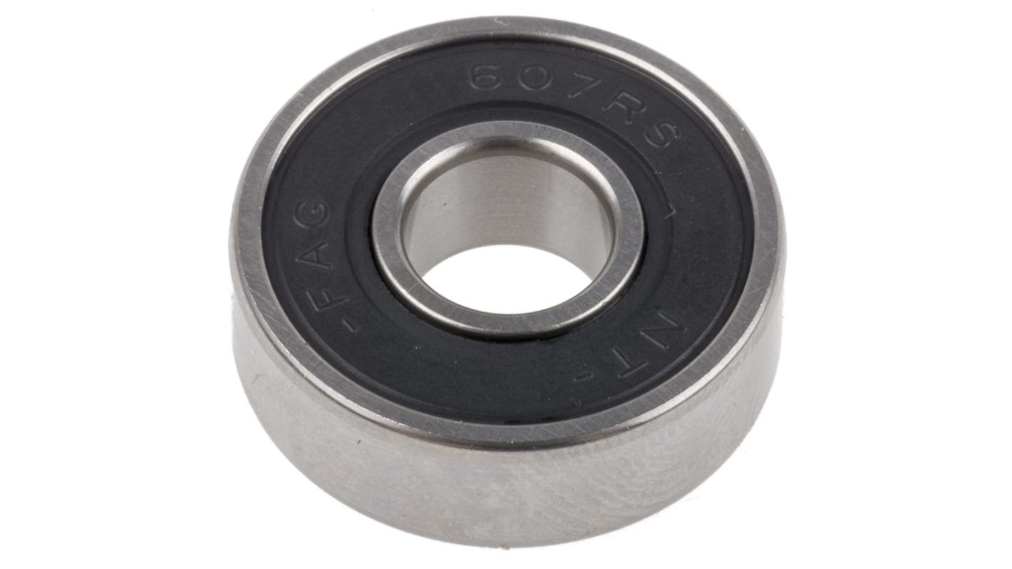 FAG 607-2RS Single Row Deep Groove Ball Bearing- Both Sides Sealed 7mm ...