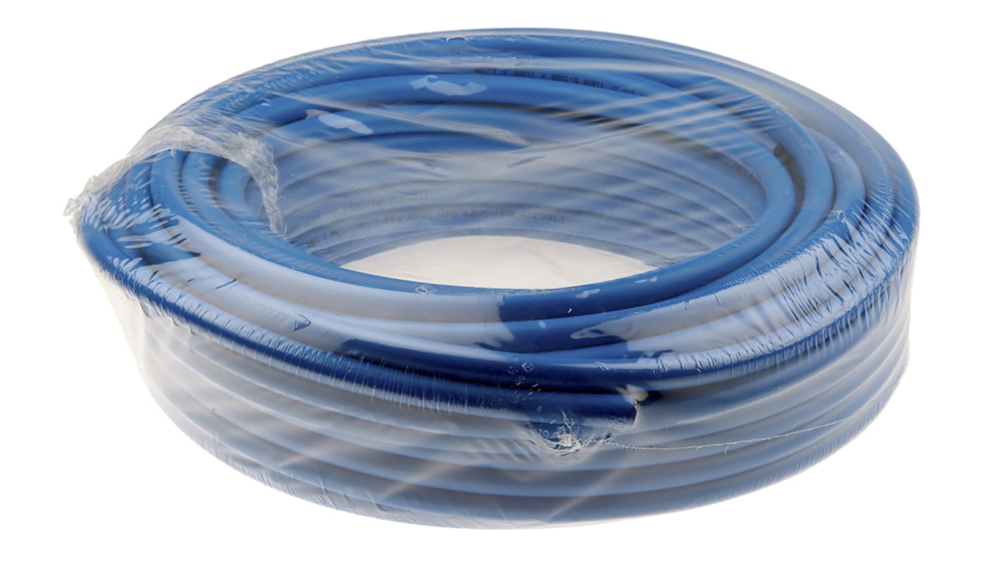 RS PRO Compressed Air Pipe Blue PUR, PVC 10mm x 30m | RS