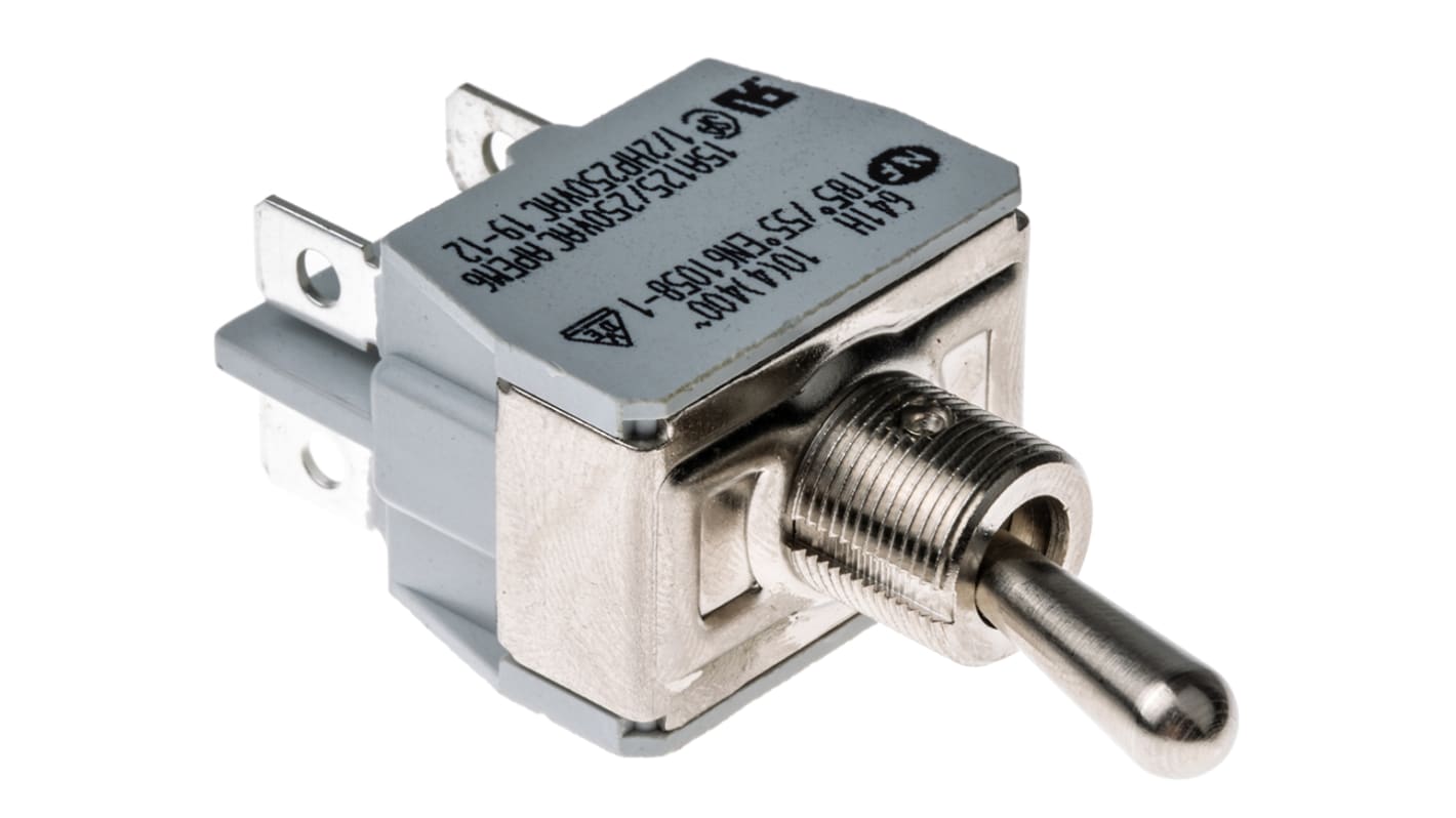 641H/2 250 VAC | APEM Toggle Switch, Panel Mount, On-Off, DPST, Tab ...